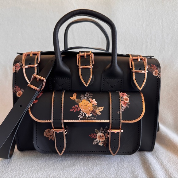 Grafea | Bags | Grafea Luna Porcelain Black Satchel | Poshmark
